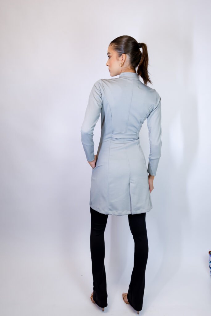 Jaleco My Coat Cinza com Zíper - Rehabita Brechó